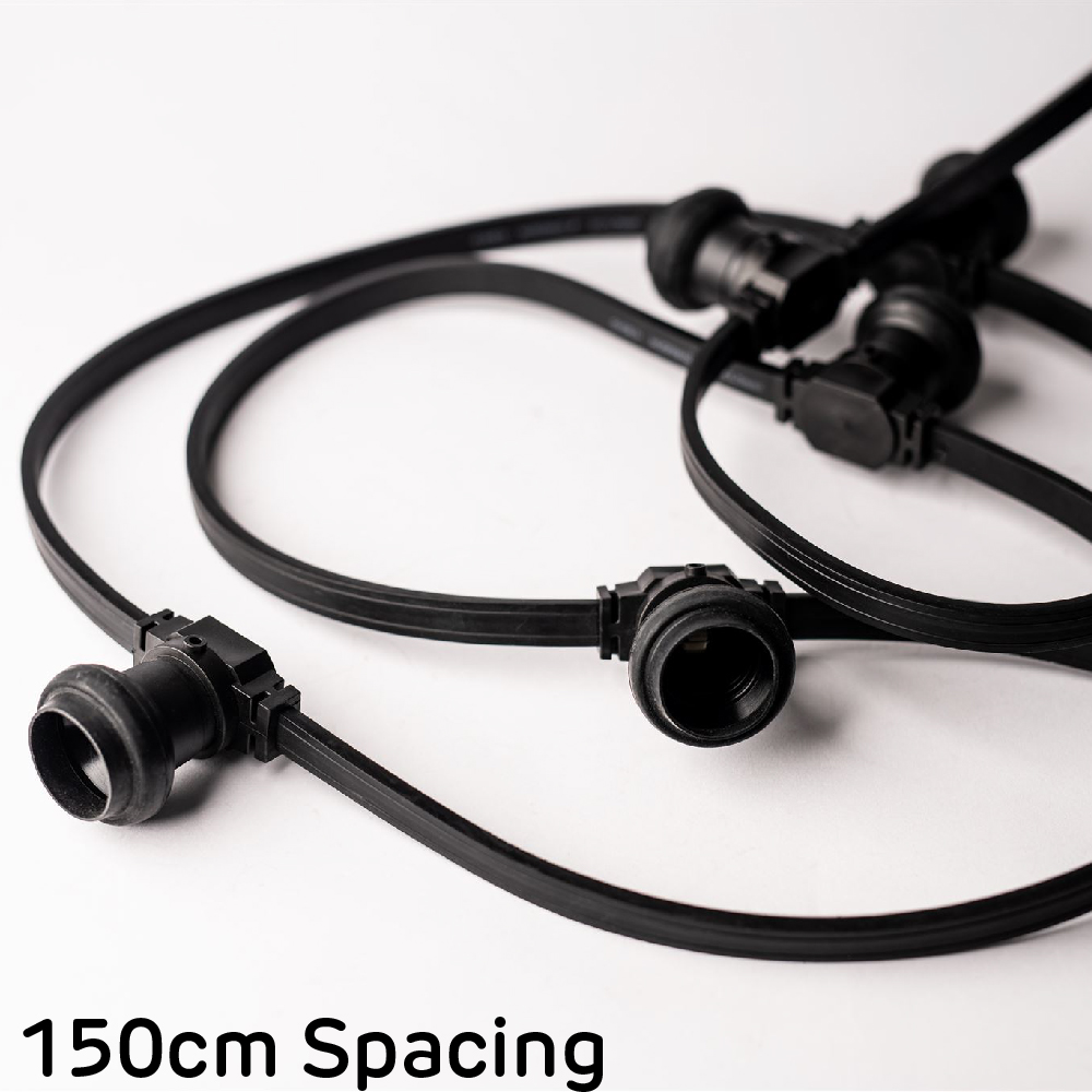 Self-Levelling Festoon Cable - 150cm Spacing. Black. - Firefly Lighting ...