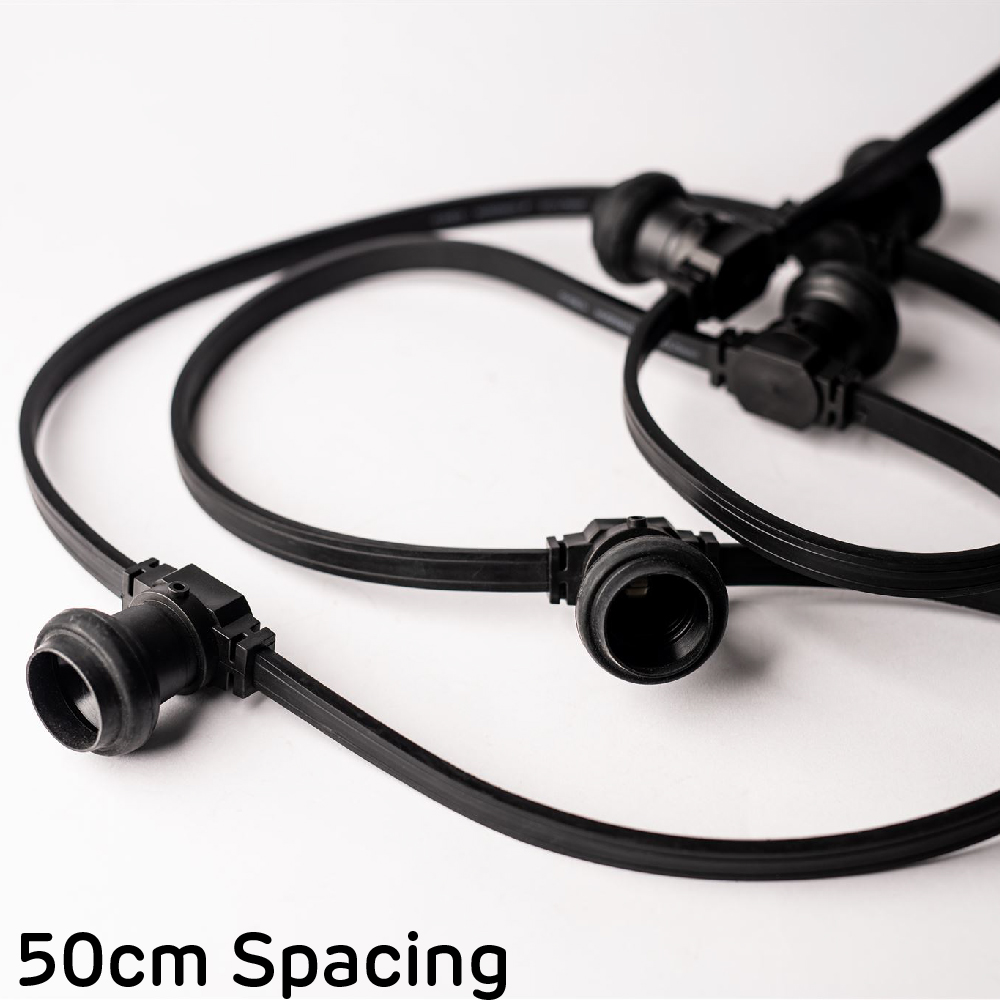 Self-Levelling Festoon Cable - 50cm Spacing. Black. - Firefly Lighting ...